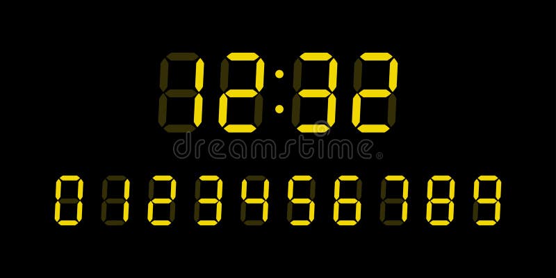 Digital Numbers for Lcd Electronic Screen Stock Vector - Illustration ...