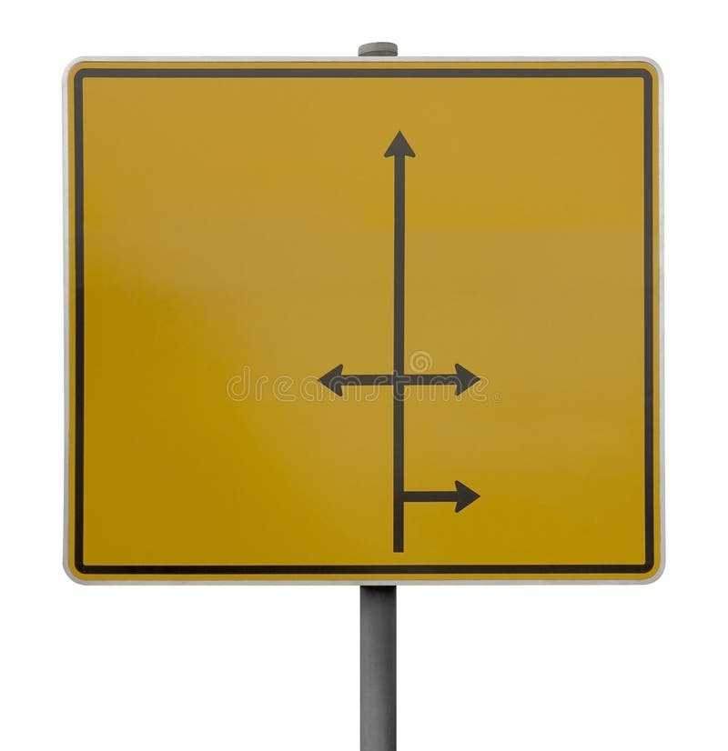 Yellow Blank Directional Arrows On Signpost. Stock Photo - Image of ...