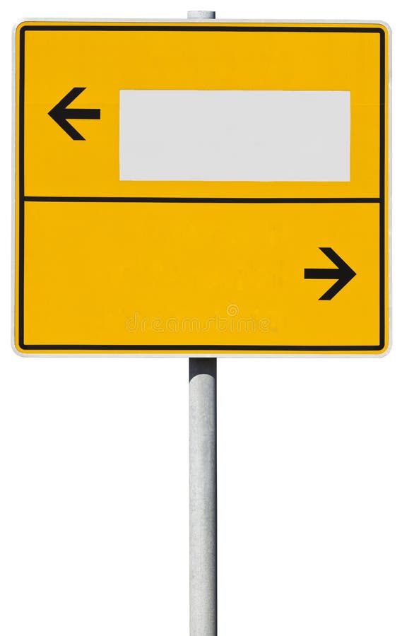 Yellow Direction Sign (clipping Path Included) Stock Photo - Image of ...