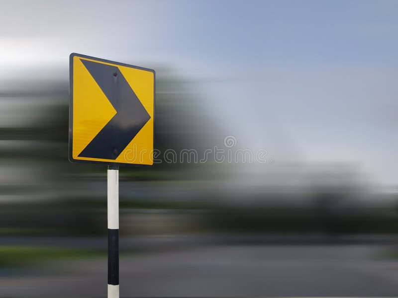 Yellow Direction Sign - Road Sign with Arrow Stock Photo - Image of ...