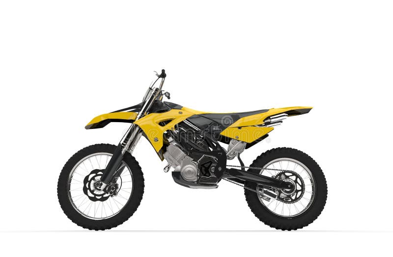 Yellow Dirt Bike - Side View Stock Image - Image of outdoor, risk: 59002001