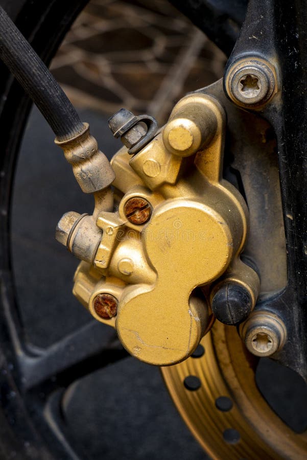 Yellow Disc Brake stock image. Image of brake, hand - 223476433