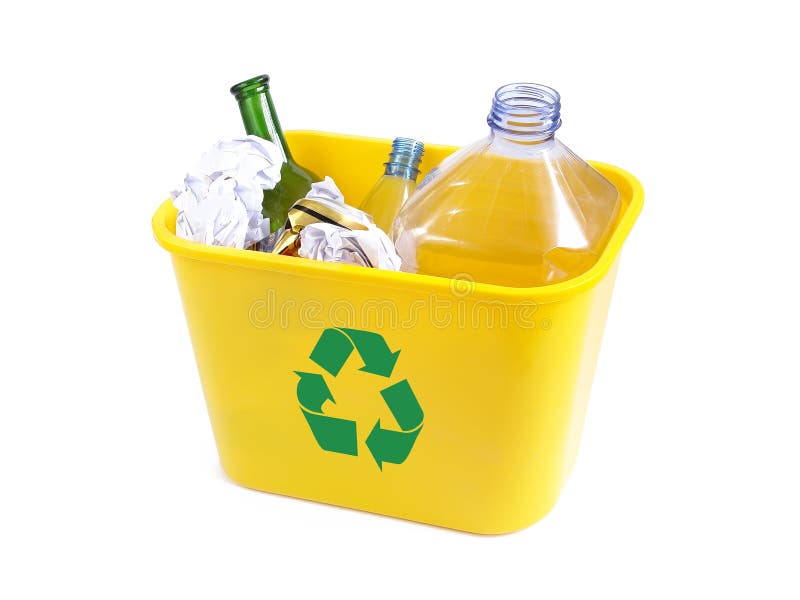Yellow disposal bin stock photo. Image of isolated, environment - 1992428