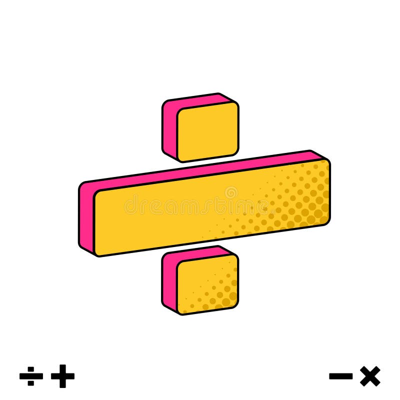 Yellow Divide Halftone Icons, Isometric Mathmatic Graphic Elements in ...