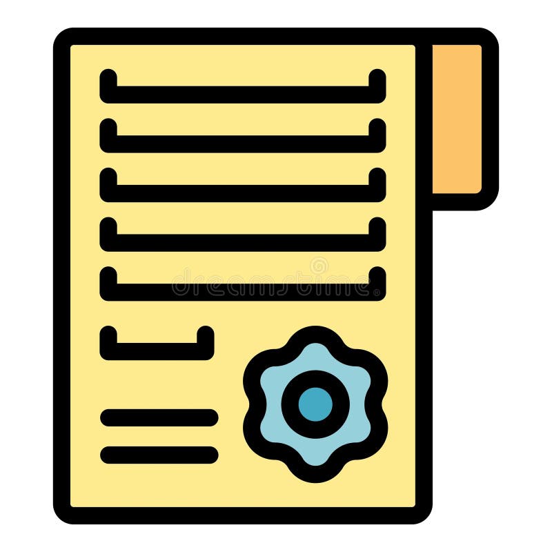 Yellow Document with Blue Guarantee Seal Icon Illustrating Verified ...