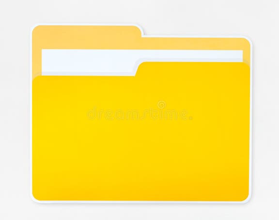 Yellow Document Folder Icon Isolated Stock Photo - Image of data, sign ...