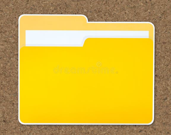 Yellow Document Folder Icon Isolated Stock Photo - Image of portfolio ...