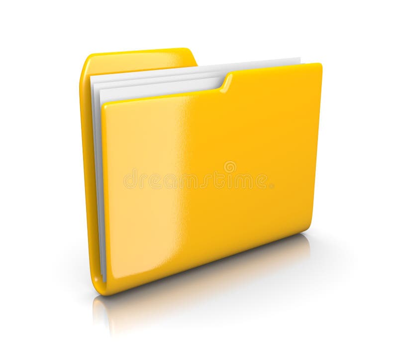 Yellow Document Folder stock illustration. Illustration of archive ...
