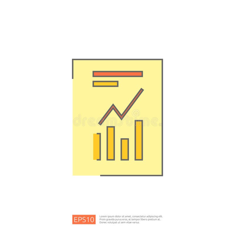 A Yellow Document with a Graph Showing an Upward Trend. this Image Can ...