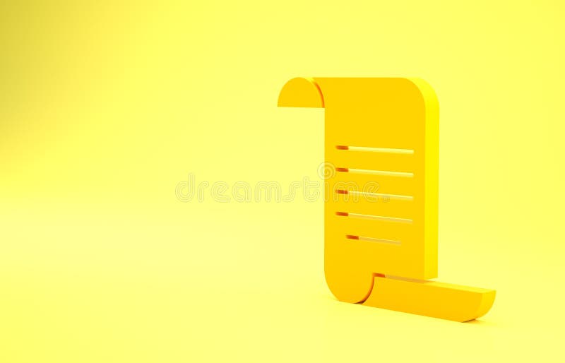 Yellow Document with Shield Icon Isolated on Yellow Background ...