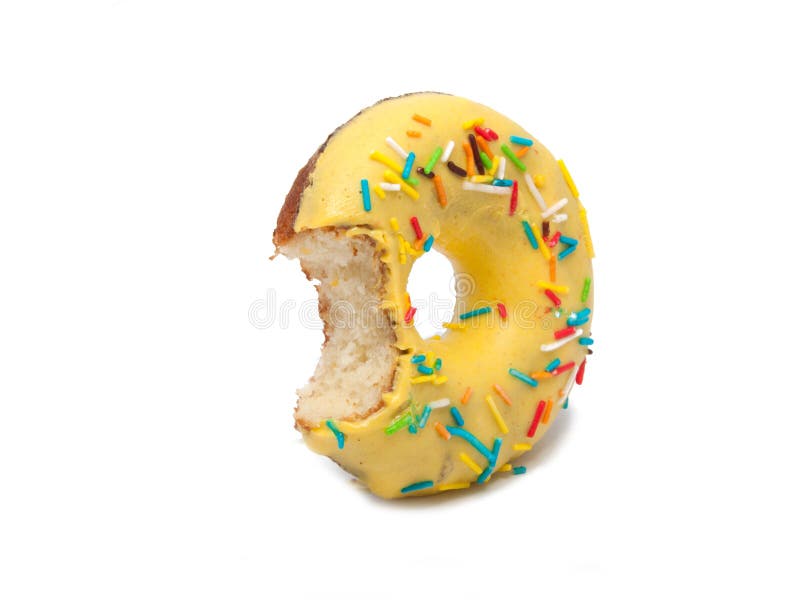 Yellow Donut Isolated on the White Stock Photo - Image of isolated ...
