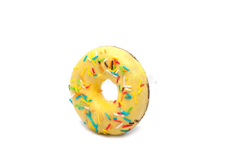 Yellow Donut Isolated on the White Stock Photo - Image of isolated ...