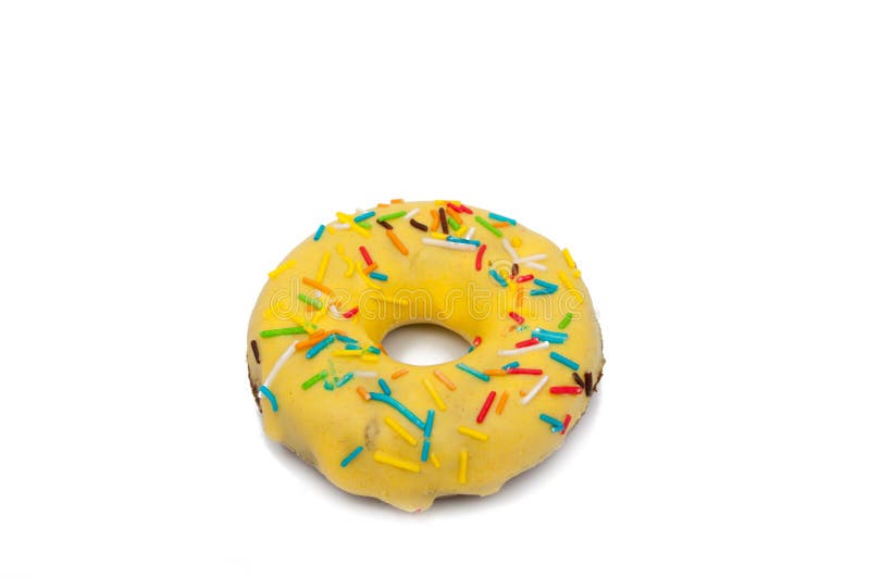 Yellow Donut Isolated on the White Stock Photo - Image of isolated ...