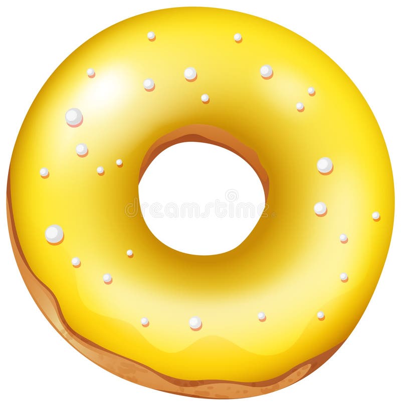 A Yellow Donut on White Background Stock Vector - Illustration of tasty ...
