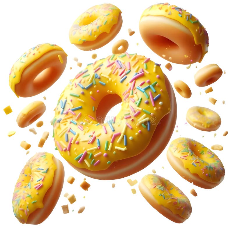 Yellow Donuts with Sprinkles Stock Illustration - Illustration of organ ...