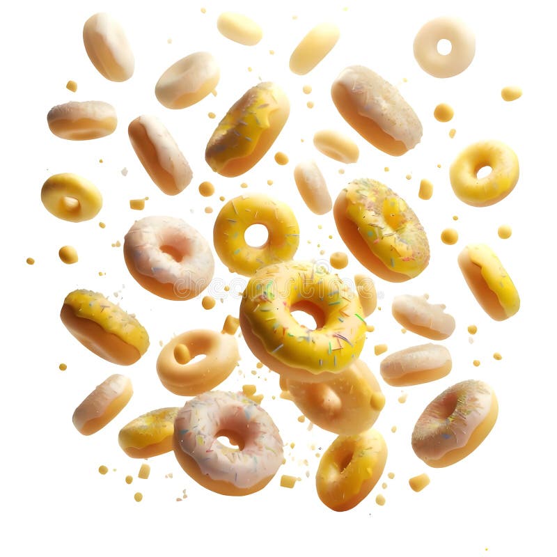 Yellow Donuts with Sprinkles Stock Illustration - Illustration of ...