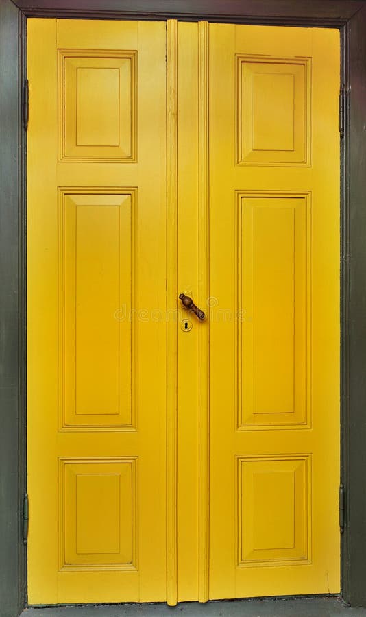 Yellow door stock image. Image of wooden, enter, timber - 27645731
