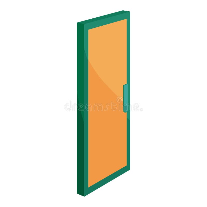 Yellow Door Icon, Cartoon Style Stock Illustration - Illustration of ...