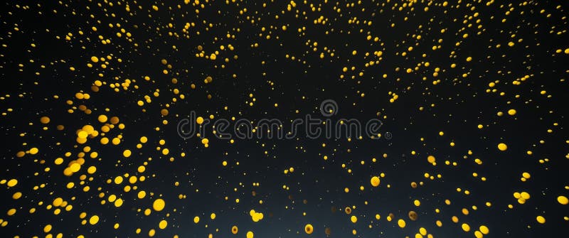 Yellow Dots are Flying in the Air in a Dark Room Stock Image - Image of ...