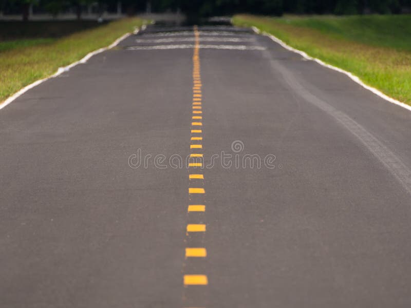 The Yellow Dotted Line stock photo. Image of lane, landscape - 103171484