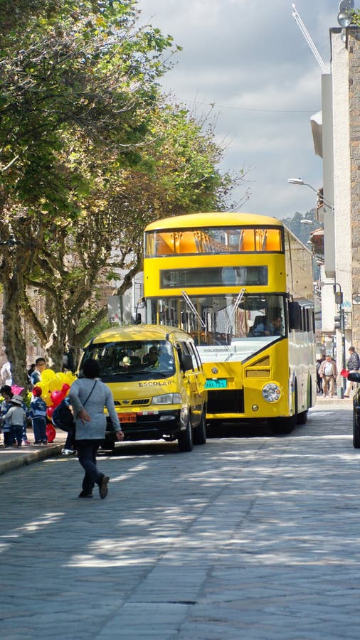 Yellow Double Decker Tour Bus Editorial Photography - Image of decker ...