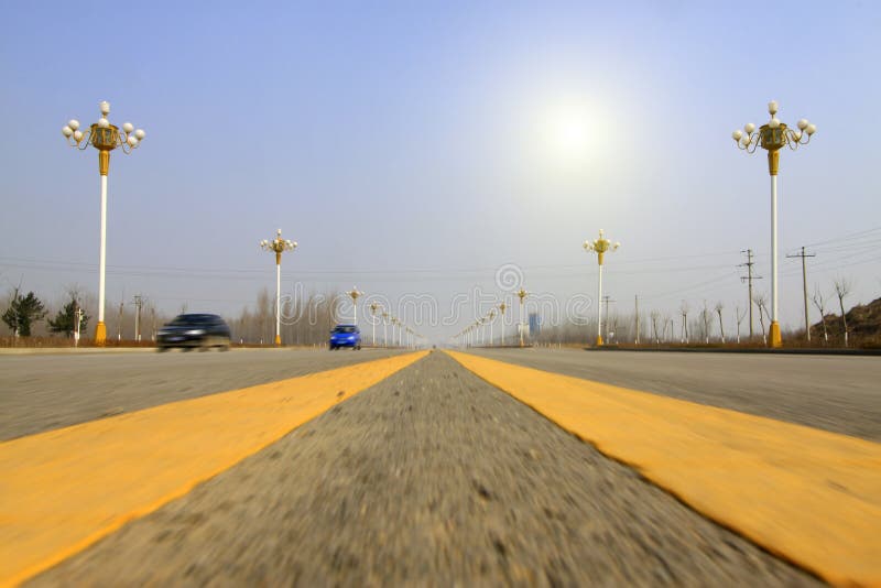 Yellow double solid line stock photo. Image of lane, line - 31944996