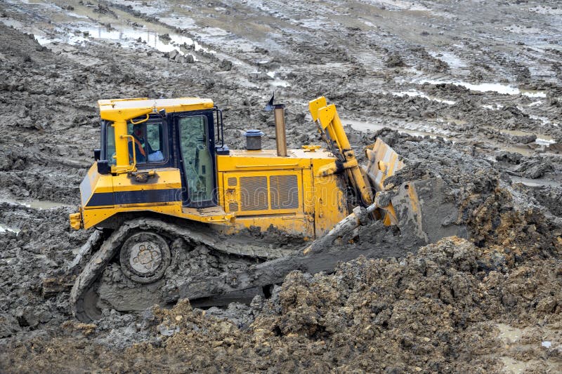 Dozer Pushing Garbage stock photo. Image of rubbish, work - 618016