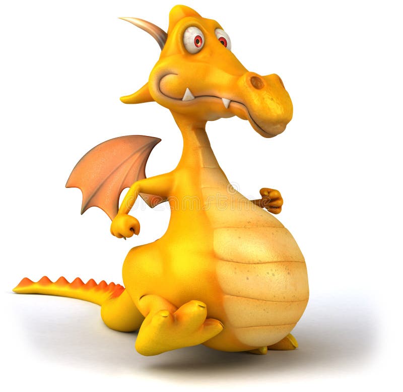 Yellow dragon stock illustration. Illustration of medieval - 30287768