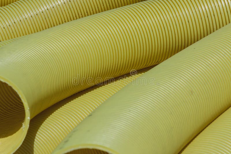Yellow drain pipe stock photo. Image of construction - 98016708