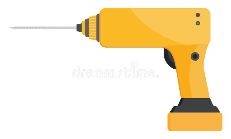 Yellow Drill Press Vector Illustration Stock Vector - Illustration of ...