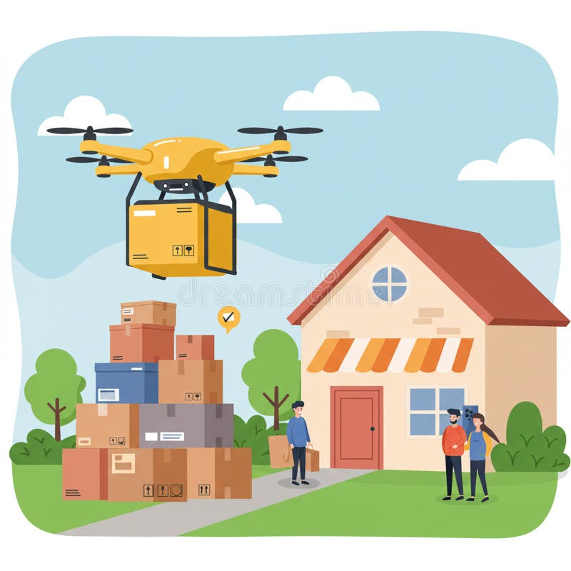 Yellow Delivering Boxes Stock Illustrations – 433 Yellow Delivering ...