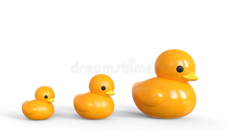 Yellow Duck Ball Three Toy with Cute Duck Mom 03 Stock Illustration ...