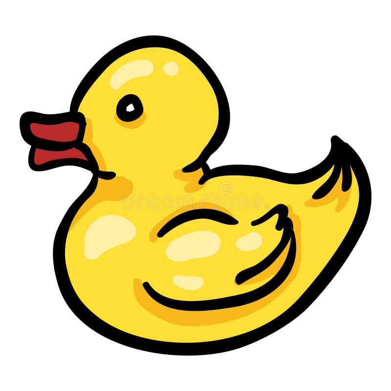Yellow Duck - Hand Drawn Doodle Icon Stock Vector - Illustration of ...