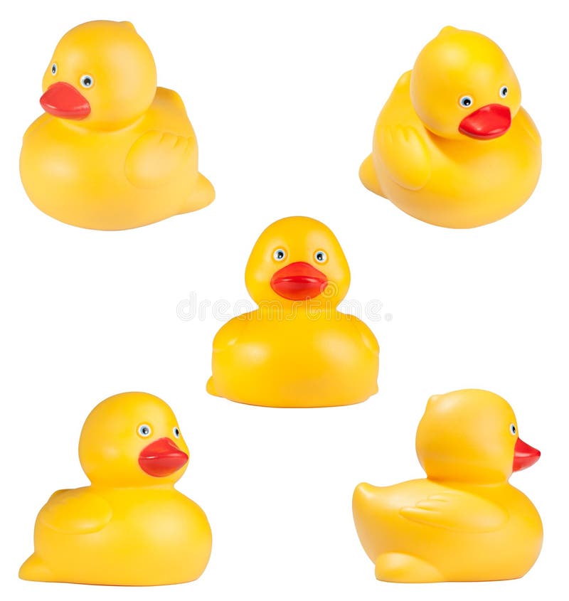 Yellow Duck on Isolated White Background Stock Image - Image of bath ...