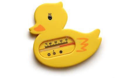 Yellow duck thermometer stock image. Image of animal - 28744633