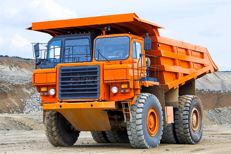 Yellow Dump Truck Loaded with Rocks, Operating in a Forested Mining ...