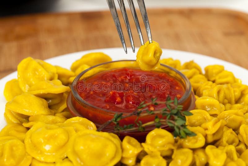 Yellow dumplings stock photo. Image of catchup, pelmeni - 24006532