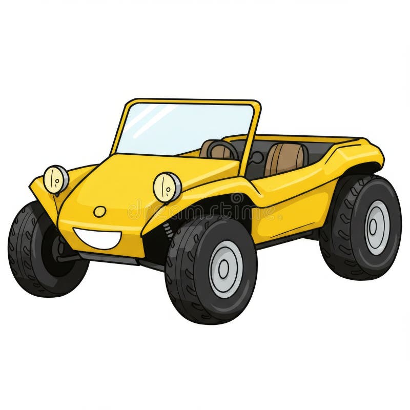 Yellow Dune Buggy Cartoon Illustration Stock Illustration ...