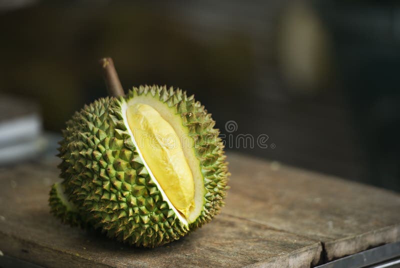 Yellow Durian on table stock image. Image of delicious - 75442349