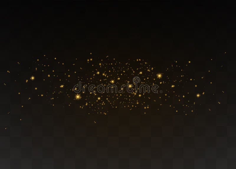 Yellow Dust. Beautiful Light Flashes. Dust Particles Fly in Space ...