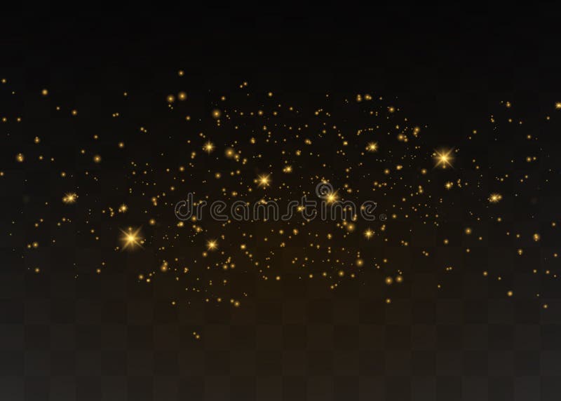 Yellow Dust. Beautiful Light Flashes. Dust Particles Fly in Space ...