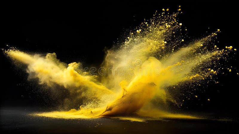 Yellow Dust Dance: a Choreographed Explosion AI Generated Stock ...