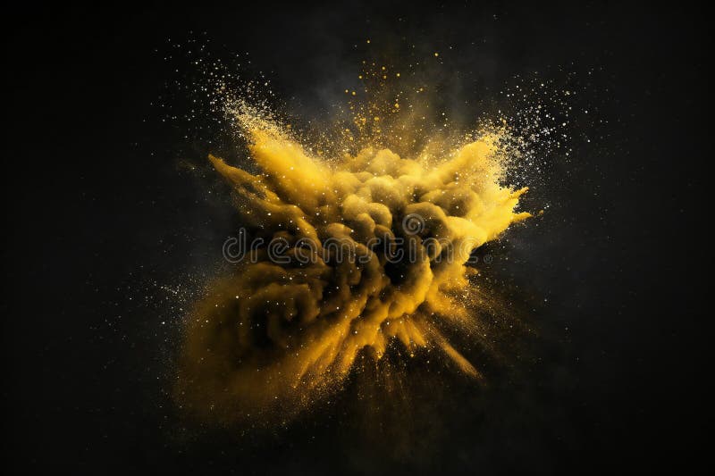 Yellow Dust Explosion on Black Background, Abstract, Backgrounds Stock ...