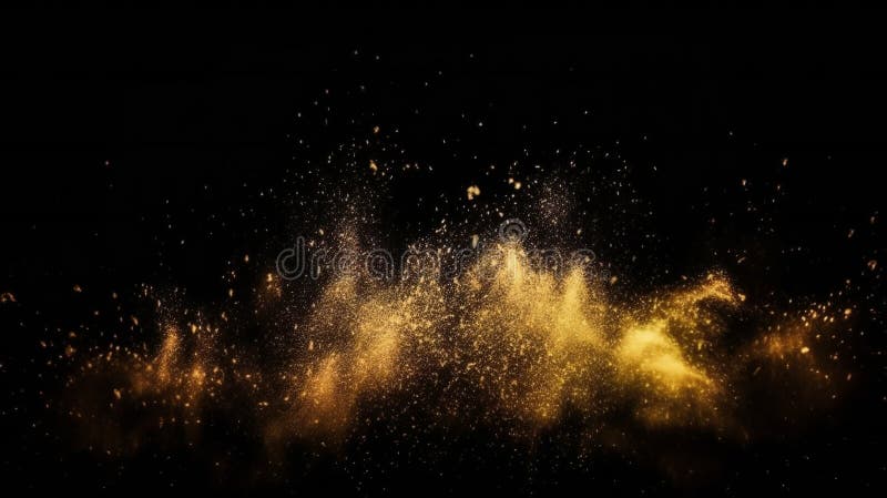 Yellow Dust Explosion on Black Background, Abstract, Backgrounds Stock ...