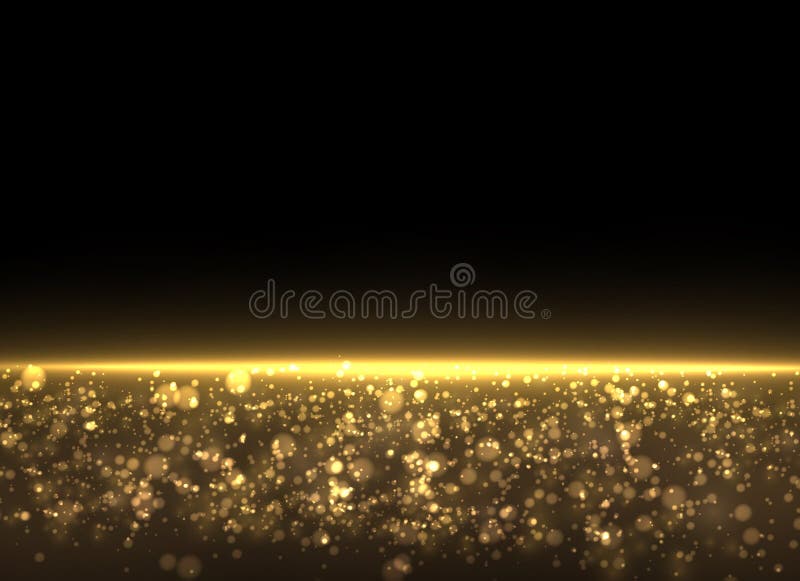 Bokeh Effect, Golden Light Flashes, Yellow Dust. Stock Vector ...
