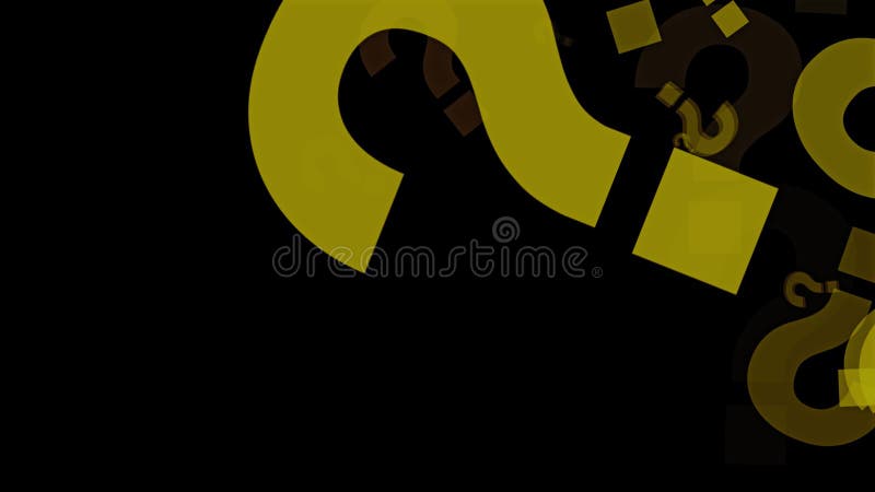 Yellow Dynamic Question Marks on a Black Background Stock Video - Video ...