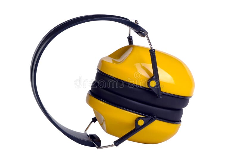 Yellow ear muffs stock photo. Image of earmuffs, black - 54084630