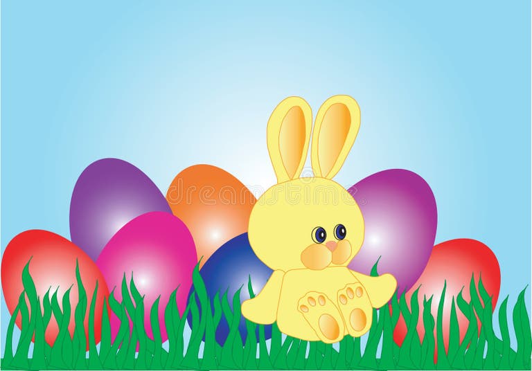 Yellow Easter Bunny stock vector. Illustration of dyed - 4443150