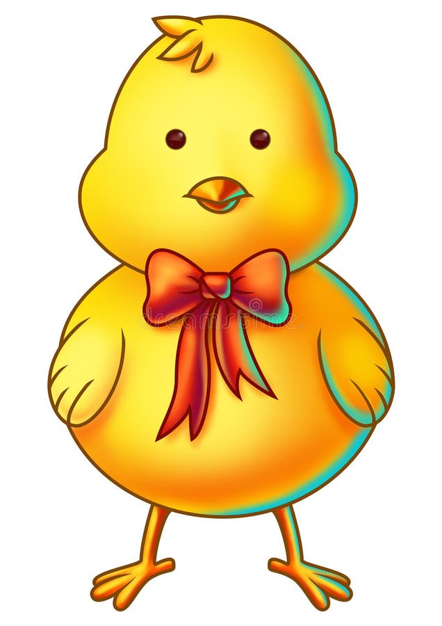 Yellow Easter Chicken Cartoon Character Stock Illustration ...