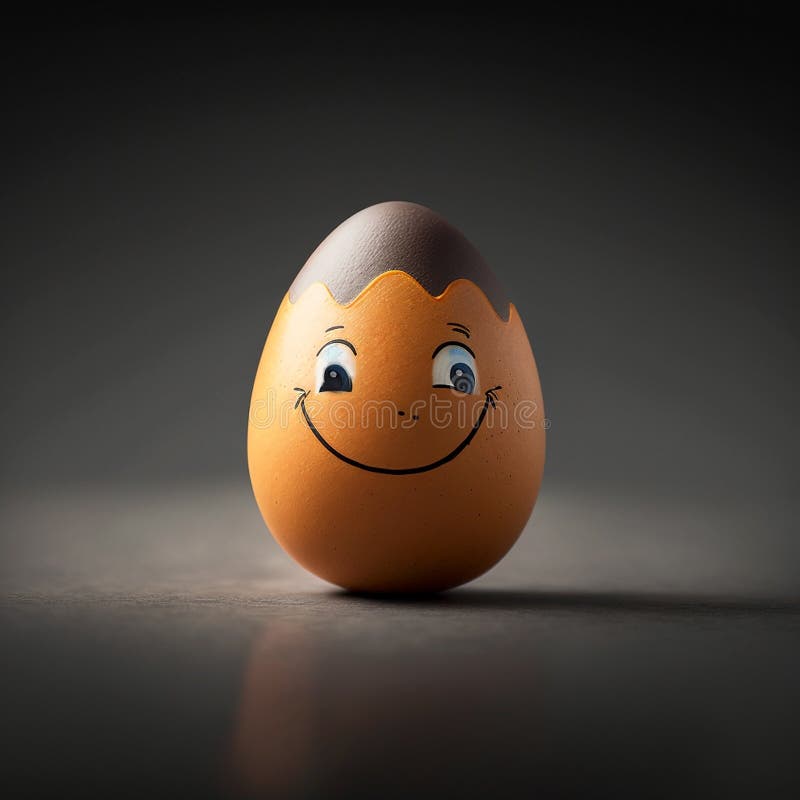 A Yellow Easter Egg with a Happy Face, Eyes and a Smile. Generative AI ...